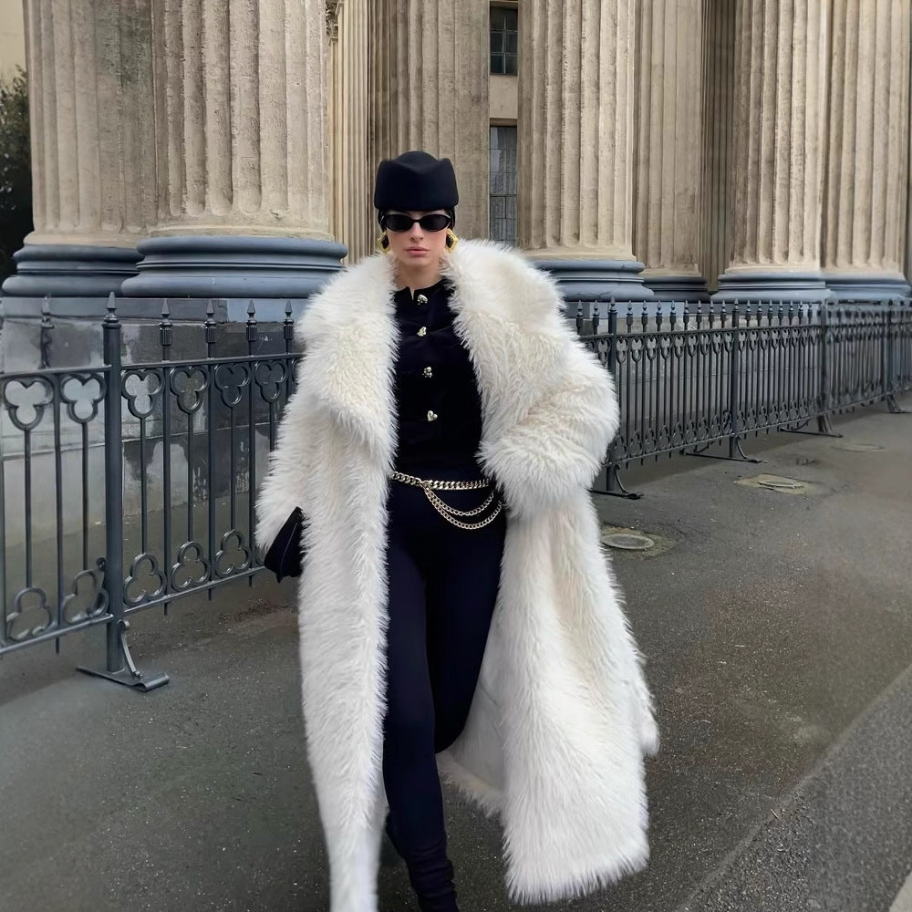 New Overknee Thickened Temperament Long Fur Coat – DropiX